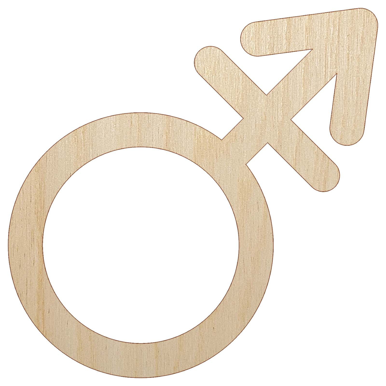 Male with Stroke Sign Transgender Gender Symbol Wood Shape Unfinished ...
