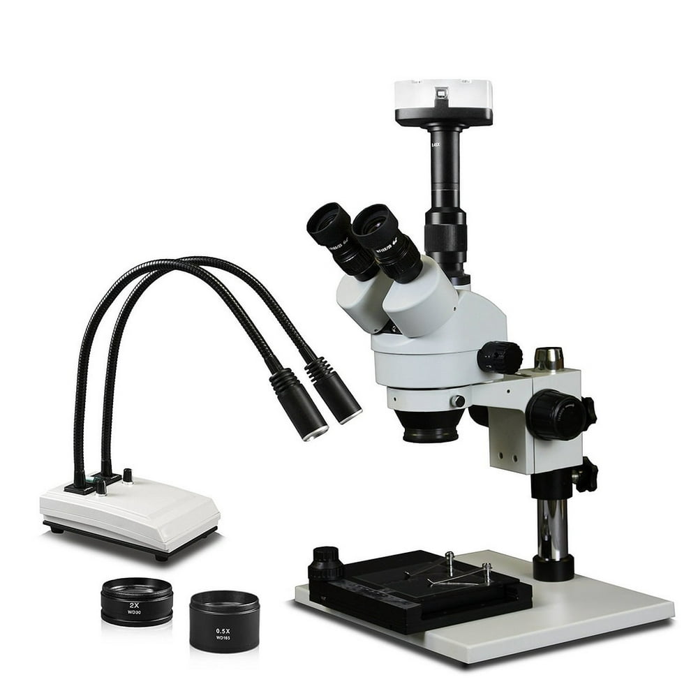 Vision Scientific Trinocular Zoom Stereo Microscope, 10x WF, 0.5x & 2x ...