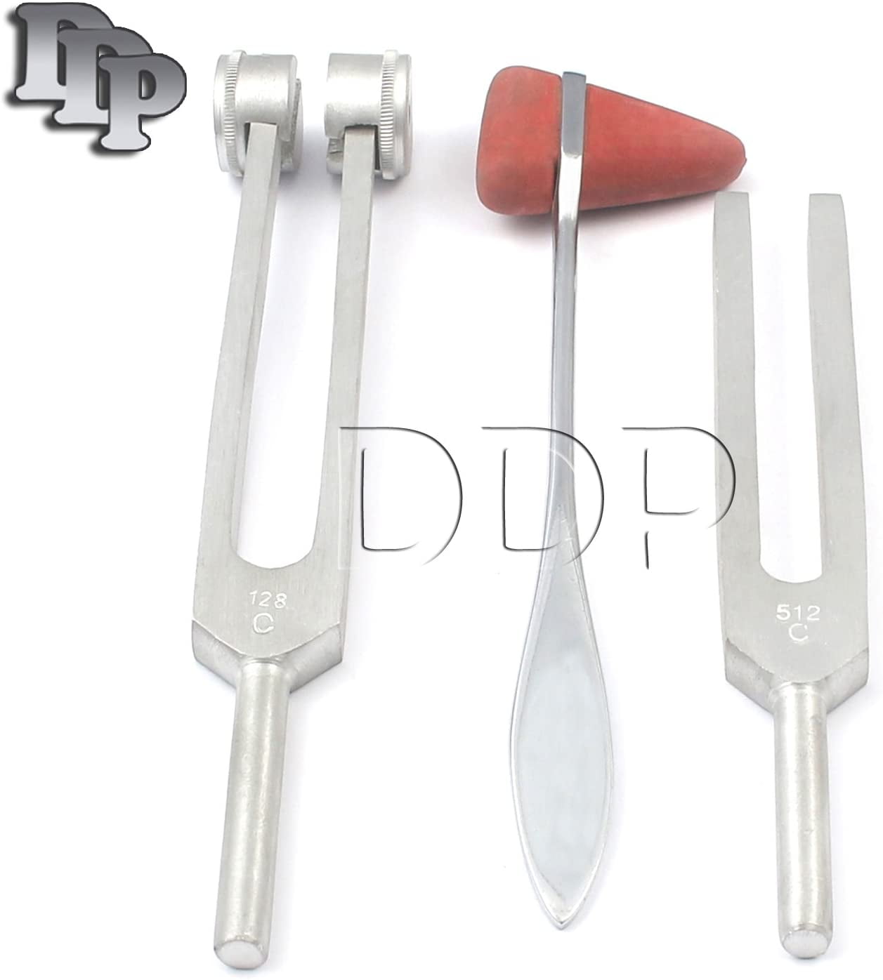 Ddp Set of 3 Pcs Aluminum Sensory Tuning Forks C 128 512 + Taylor Percussion Hammer Mallet ...
