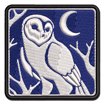 Barn Owl Standing in the Night Applique Multi-Color Embroidered Iron-On ...