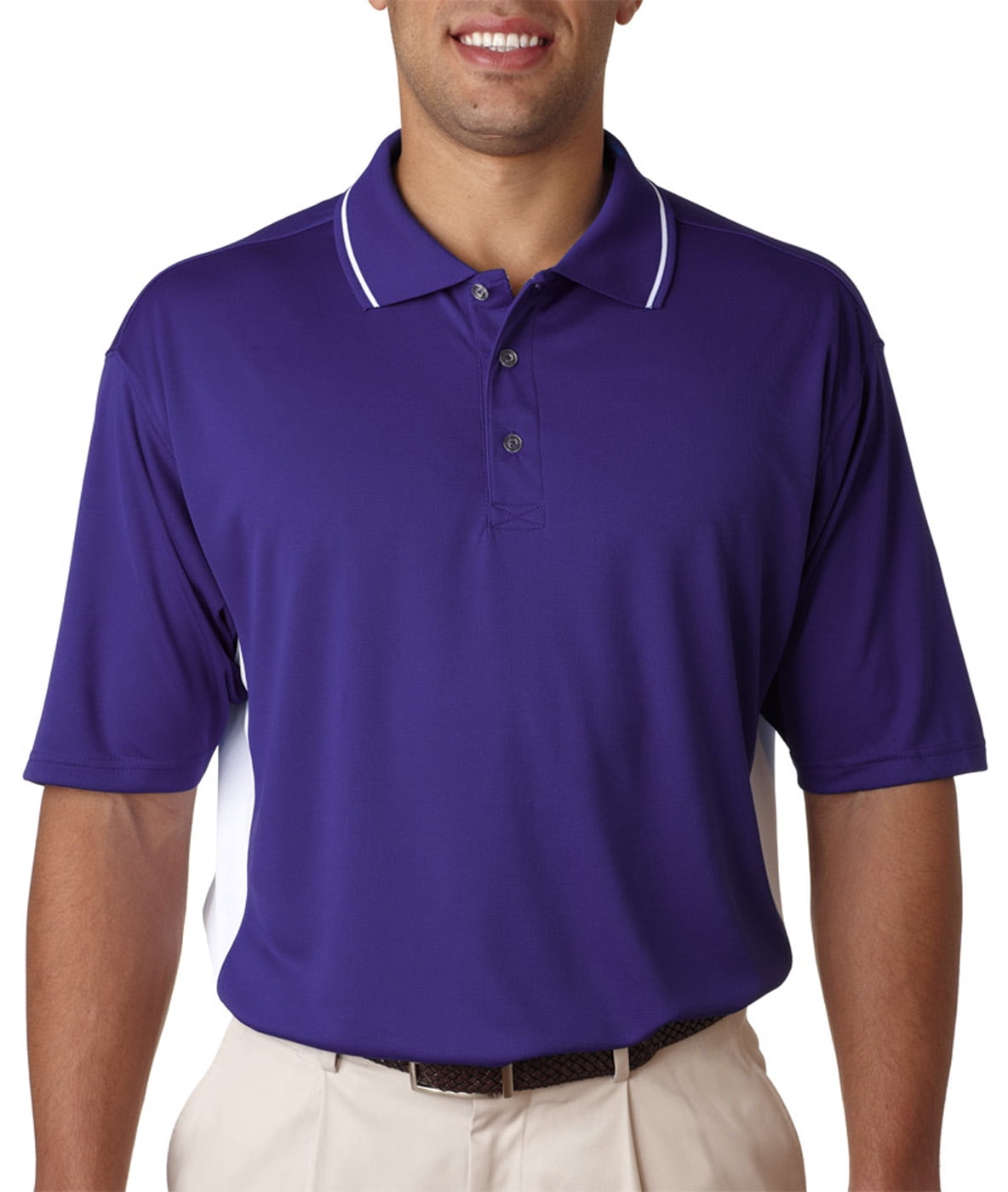 UltraClub Men's Cool & Dry Sport Two-Tone Polo - Walmart.com