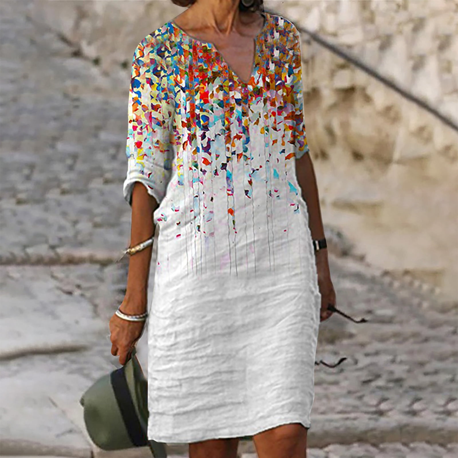 Click here for Pntutb Womens Fashion Dress Womens 3/4 Sleeves Dre... prices