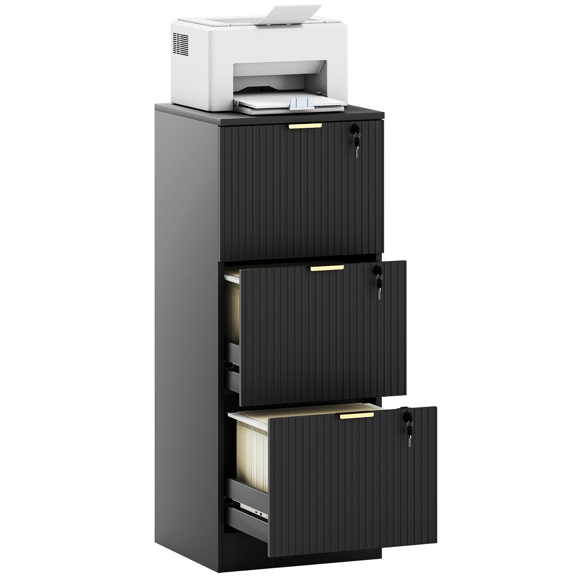 Click here for Homcom 3 Drawer File Cabinet Fluted Vertical Filin... prices
