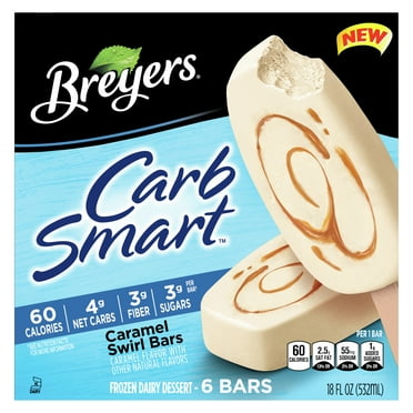 Breyers CarbSmart Creamy Fudge Frozen Dairy Dessert Bars Kosher Dairy ...