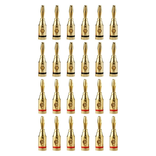 24pcs Gold -plated 4mm plug banana plug audio plug socket speakers ...
