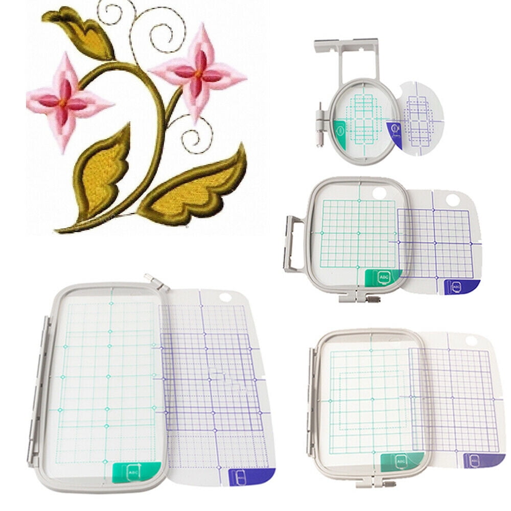 4pc Embroidery Hoops Adjustment Sewing Embroidery Machine Hoop Set for ...