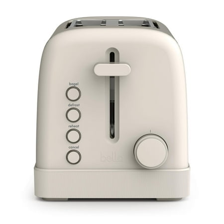 Bella 2 Slice Toaster 6 Setting Shade Control W Reheat Cancel Bagel & Defrost Buttons Removable Crumb Tray Anti Jam & Auto Shutoff Auto Centering Guid