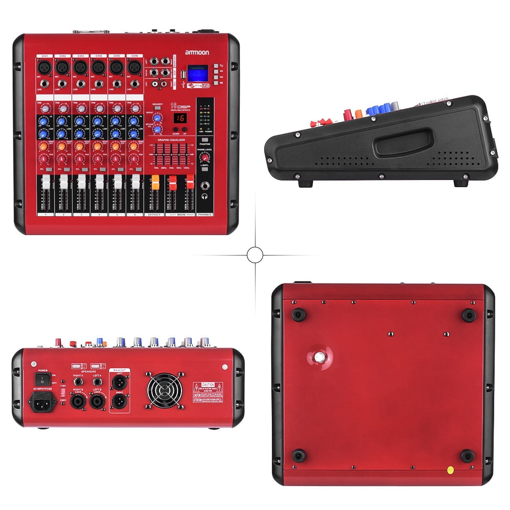 Buy ammoon PMR606 6-Channel Digital Audio Mixer Mixing Console with ...