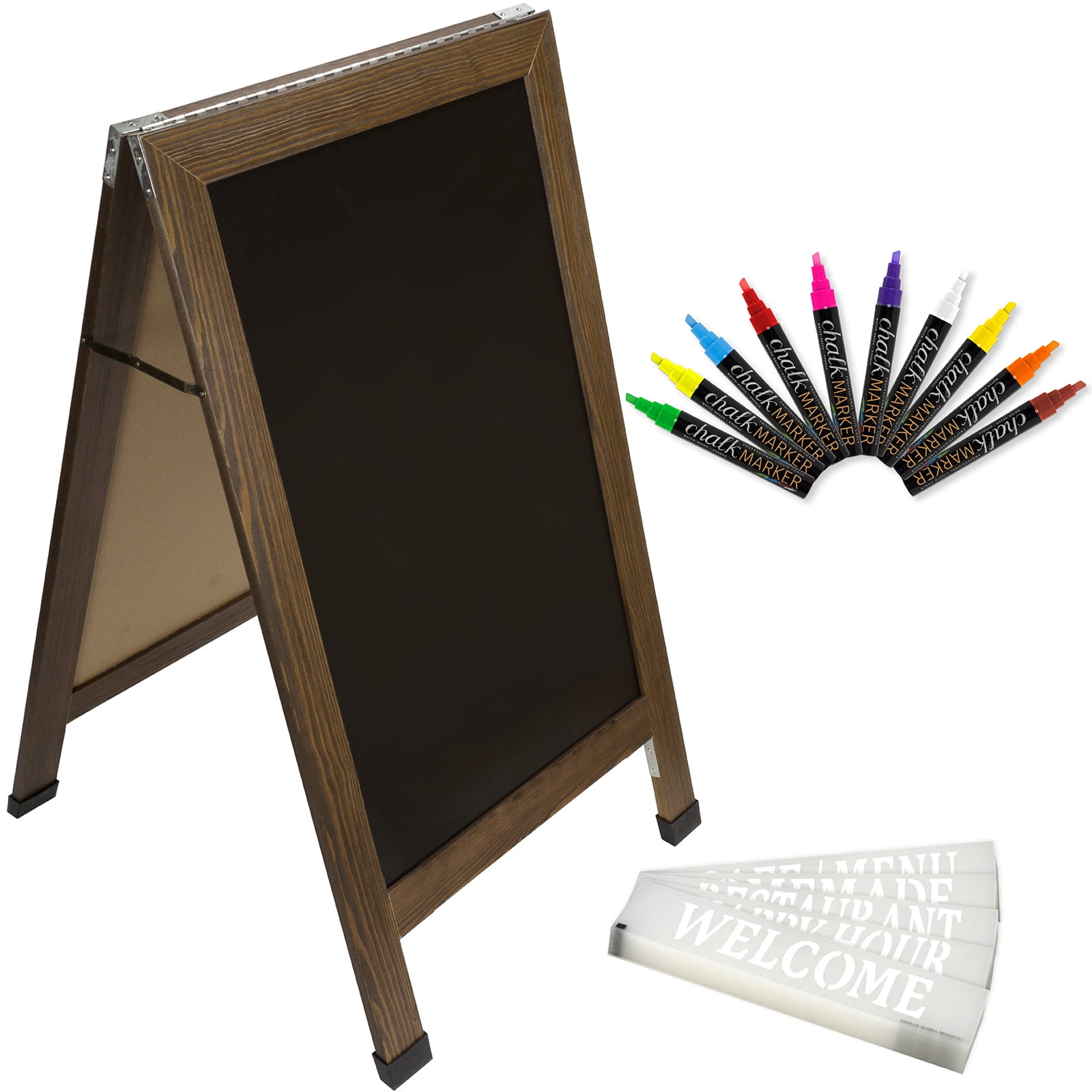 Excello Global Products Sandwich Board Sidewalk Chalkboard Sign 40x23 ...