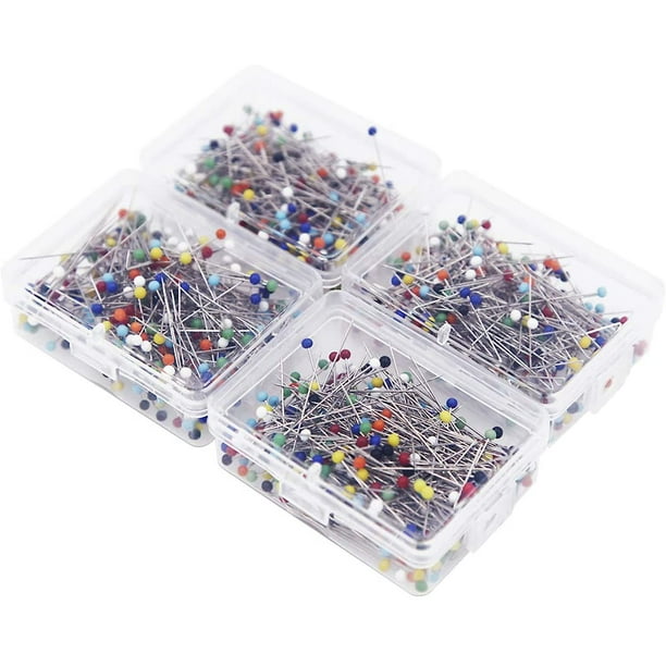 1000 Pieces Sewing Pins,1.5 Inch Multi-Color Glass Ball Head Pins, Straight Quilting Pins ...