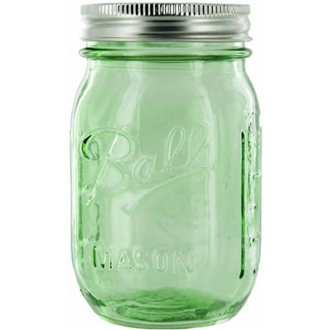 Ball Collection Elite Color Series Blue Glass Mason Jar with Lid and ...