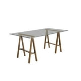 Brady Dining Table Brass with Tinted Glass - Walmart.com