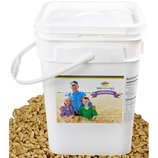 Wheatland Hard White Winter Wheat Berries | 25 lb Bucket | 25 Year ...
