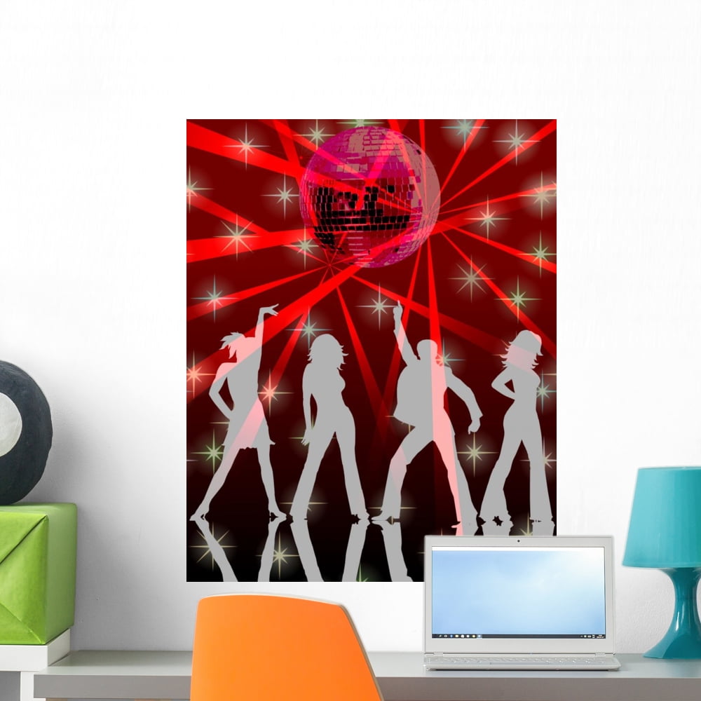 Red Disco Night Wall Mural by Wallmonkeys Peel and Stick Graphic (24 in ...