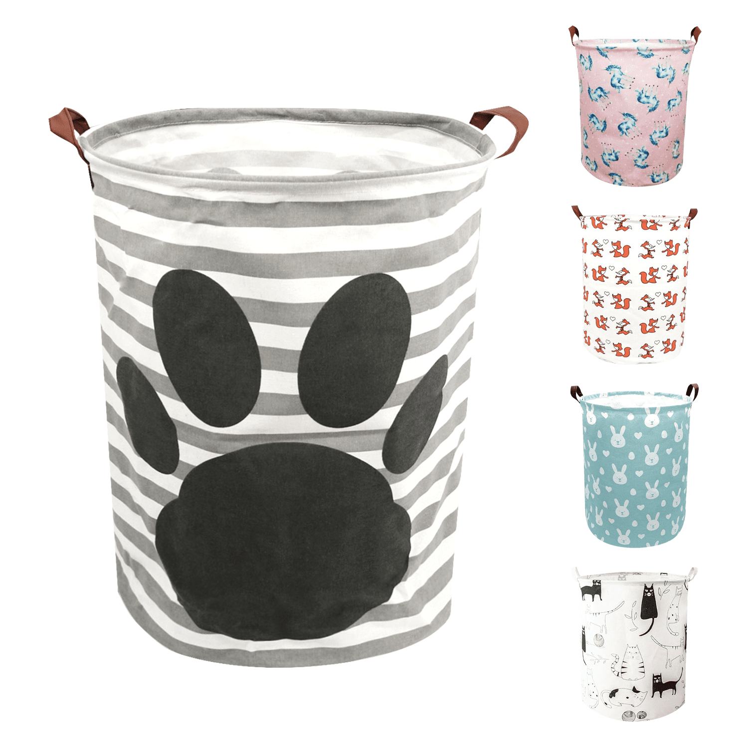 Laundry Basket, Collapsible Large Laundry Hamper Waterproof with ...