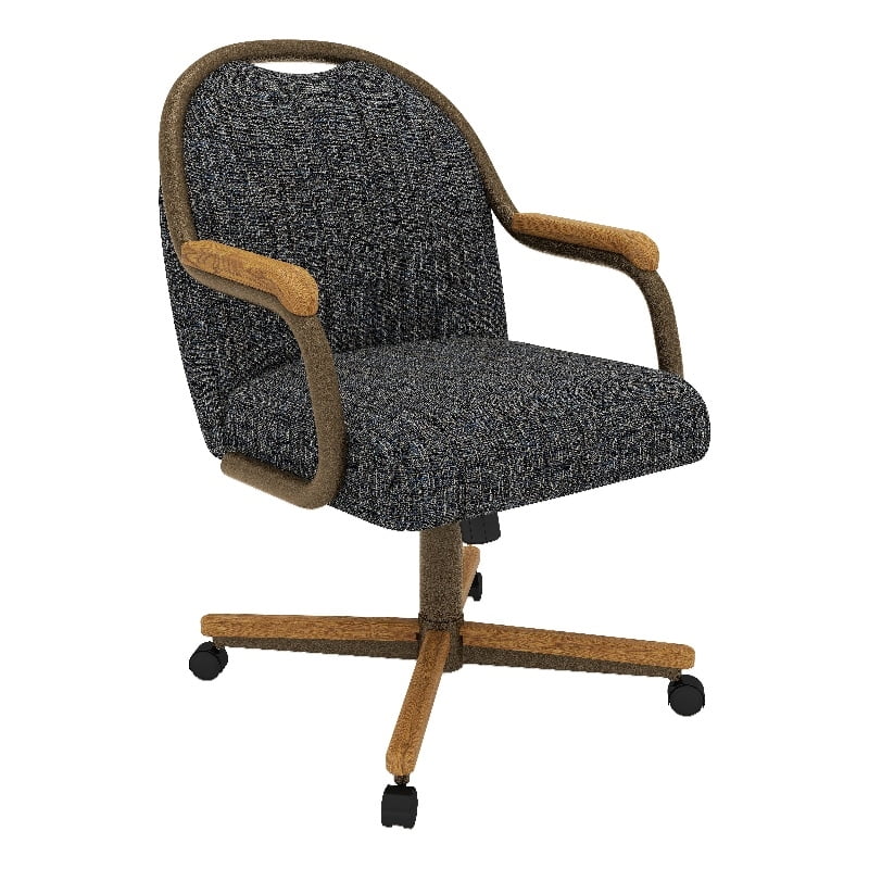 Chromcraft CM188 Caster Dining Chair in Chestnut Solid Wood and Bronze ...