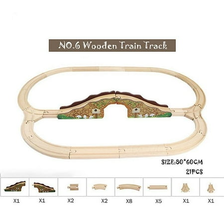 Wooden Train Track Set Railway Track Wooden Road Toys Expansion ...