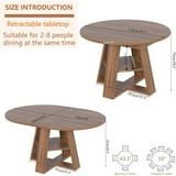 Round Dining Table Modern Extendable Dining Table with Removable Leaves ...