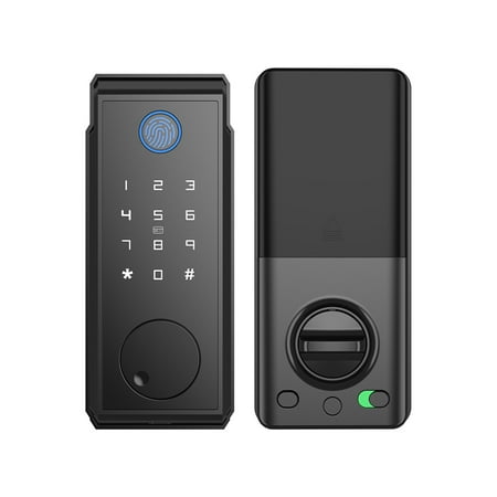 mmirethe Black Fingerprint Door Lock Advanced Security With Multiple ...