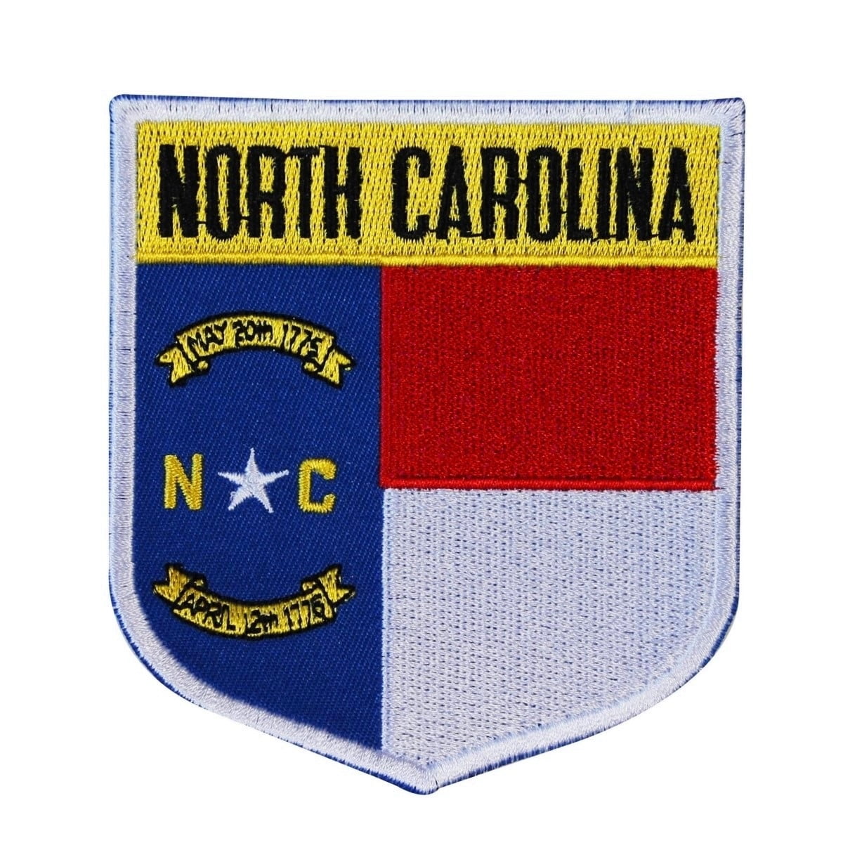 State Flag Shield North Carolina Patch Badge Travel Embroidered Iron On ...