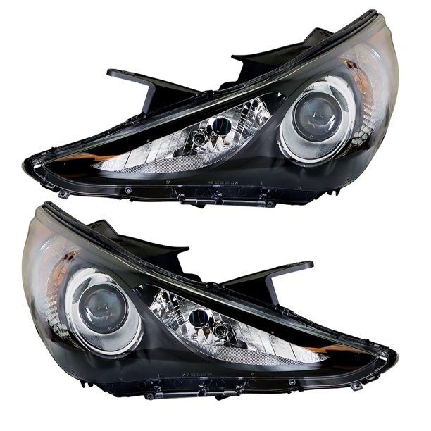 SEBLAFF Headlights Headlamps for Hyundai Sonata 2011-2014 Black Housing ...