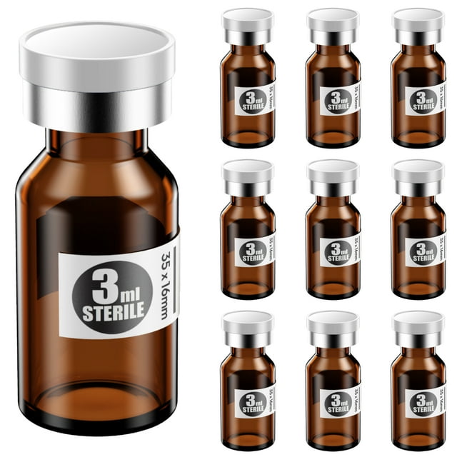 Sterile Empty Amber Vials with Self Healing Injection Port,with Flip ...