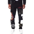GFTD LA Los Angeles Men's Ezra Skinny Fit Embroidered Skull Distress Rip Jeans (40, Black ...