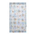 Blue Checkered Rabbit Pattern Door Curtain Sheer Privacy Light ...