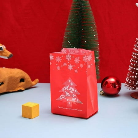 Teissuly Red And Green Christmas Tree Snowflake Packing Bag Candy Bag ...