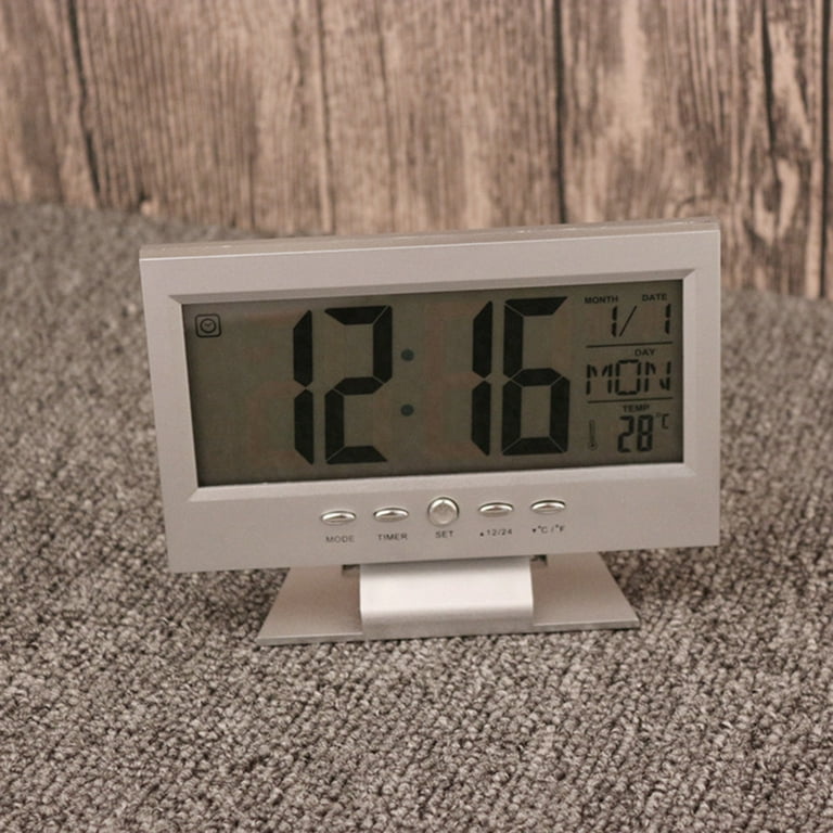 Modern Alarm Clock Silver