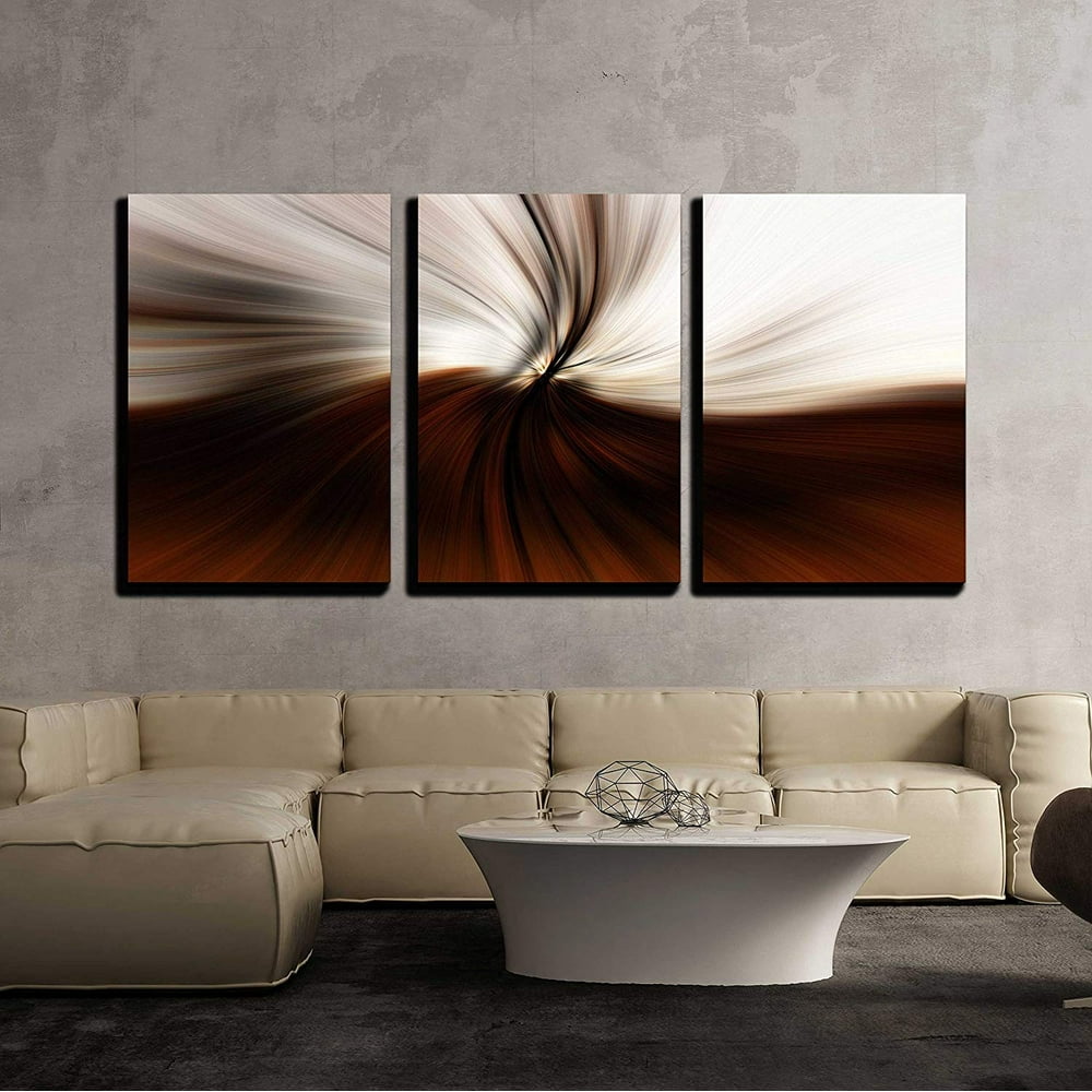Wall26 3 Piece Canvas Wall Art A Beautiful Brown Orange Swirl