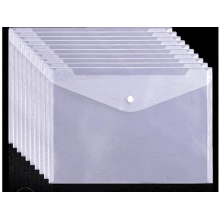 large Plastic Envelopes Hook Loop Closure Receipt Storage Holder 10 ...