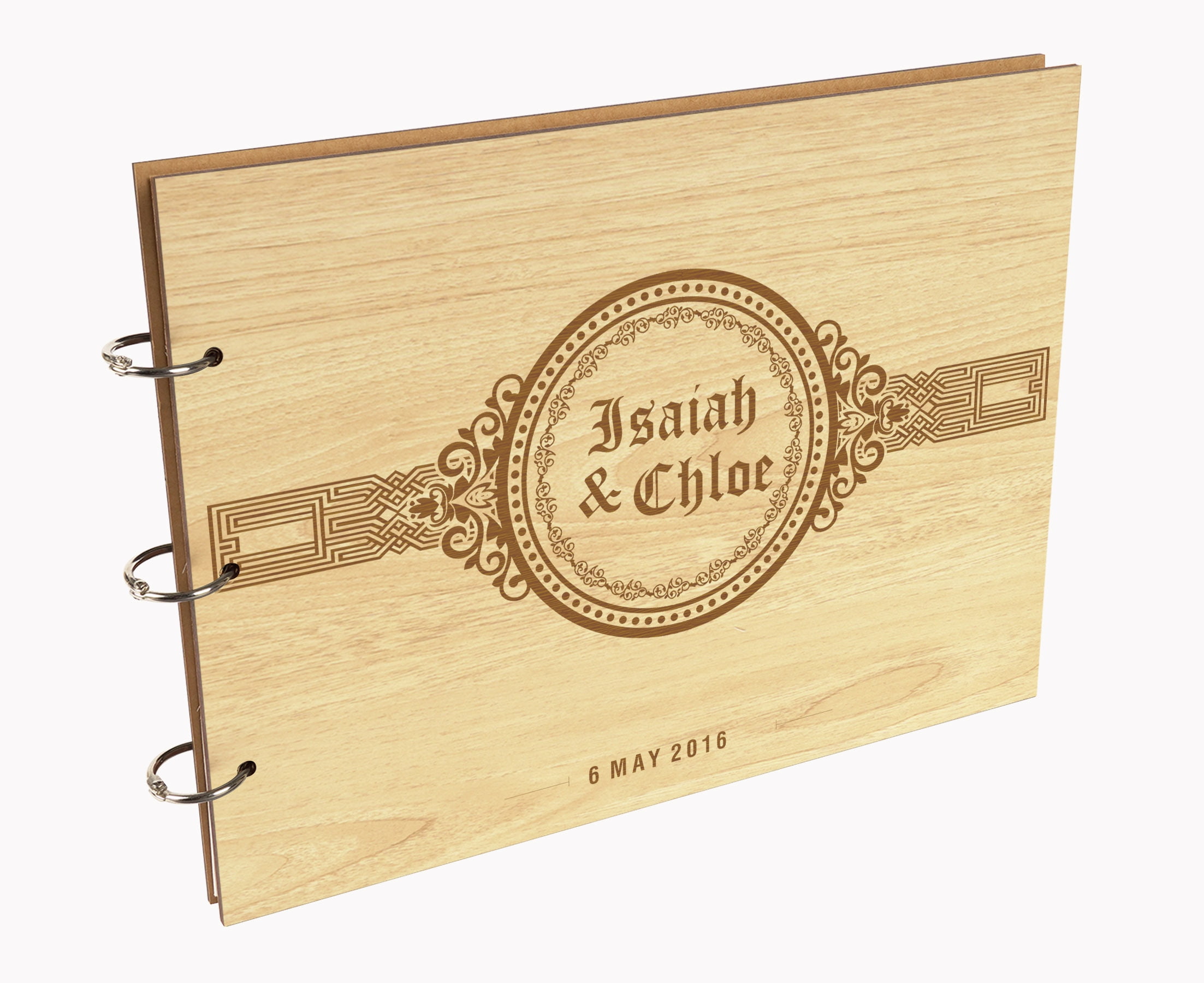 Darling Souvenir Personalized Engraved Laser Cut Wedding Guest Book ...