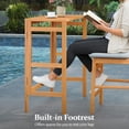 Acacia Wood Outdoor Folding Bar Table, Patio Rectangle Counter Height ...
