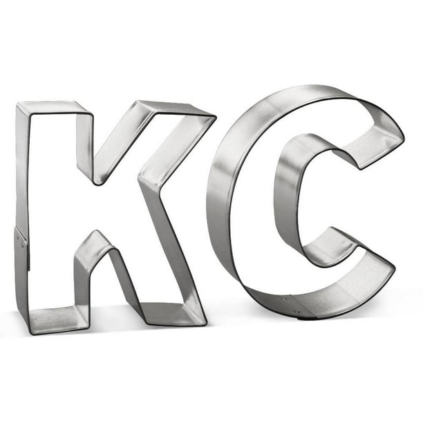 Letters KC Cookie Cutter 2 Pc Set HS0451 with Recipe Card. Foose USA ...