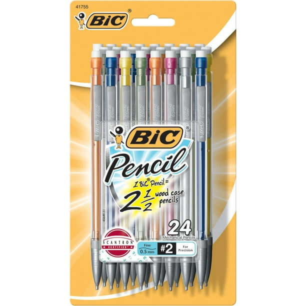 BIC Xtra-Precision Mechanical Pencil, Metallic Barrels, #2 Pencil, 24 ...