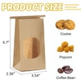 BagDream 50Pcs Brown Bakery Bags with Window, 3.54x2.36x6.7 inches ...