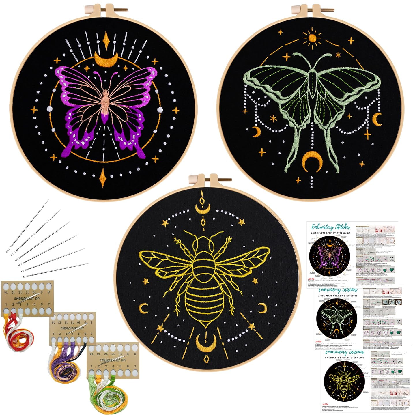 Kit de bordado Louise Maelys Tarot con luna, mariposa y abeja | Walmart ...