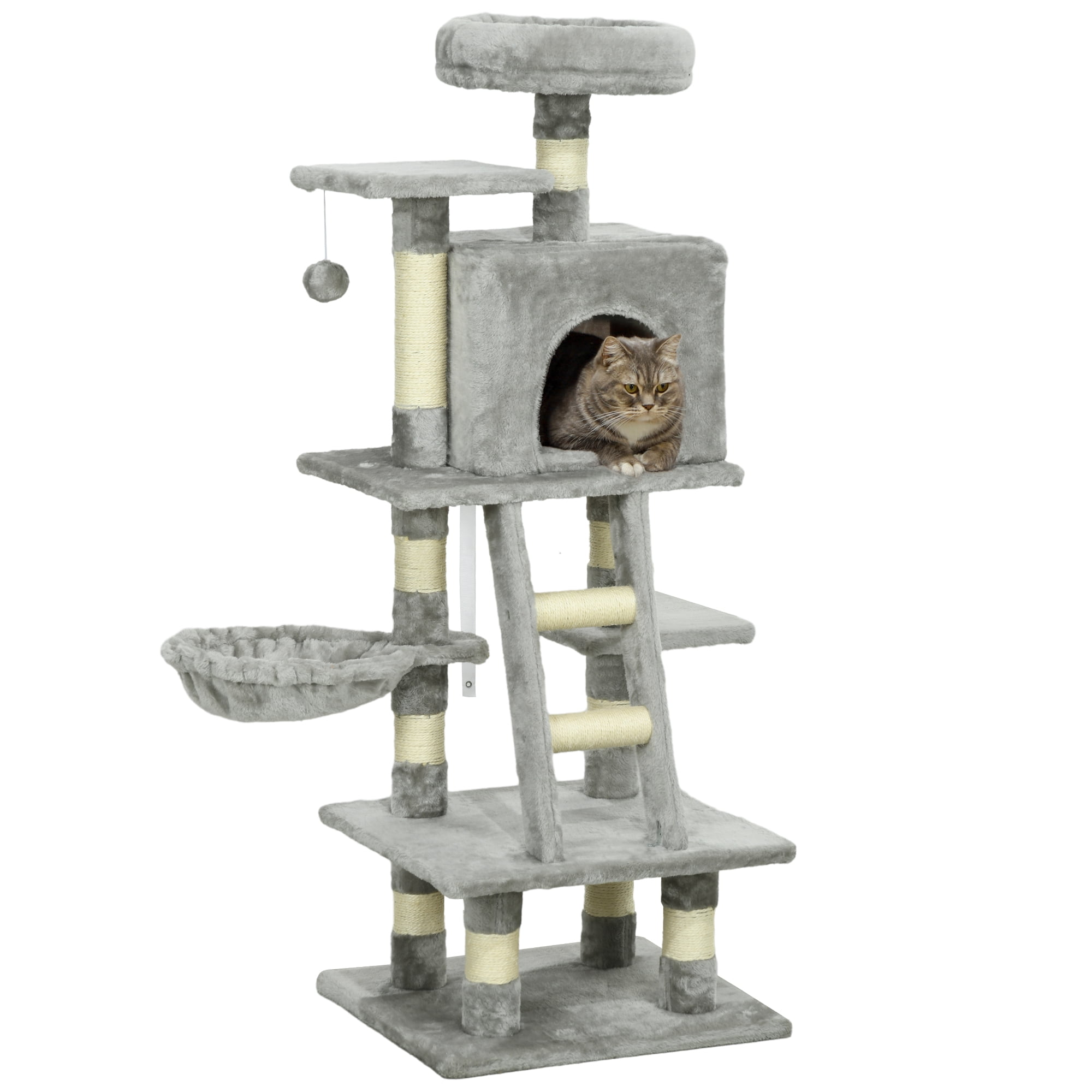Click here for Pawhut Cat Tree For Indoor Cats With Cat Condo  Ha... prices