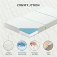 Arctus Twin Size Folding Mattress Topper, 4" Memory Form Tri-Fold ...