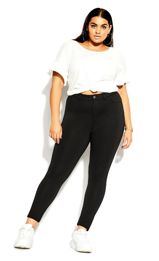 City Chic Women's Plus Size Subtle Pant Legging Belt Looped Waistband ...