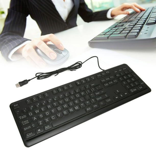Fyydes Large Print Keyboard Large Bold Letters 104 Keys Standard Full ...