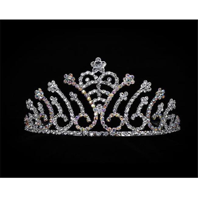Silver Rhinestone Tiara - AB Stone - Walmart.com