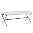 Duhome Indoor Sitting Bench - Faux Leather, Metal Base, White - Ideal ...