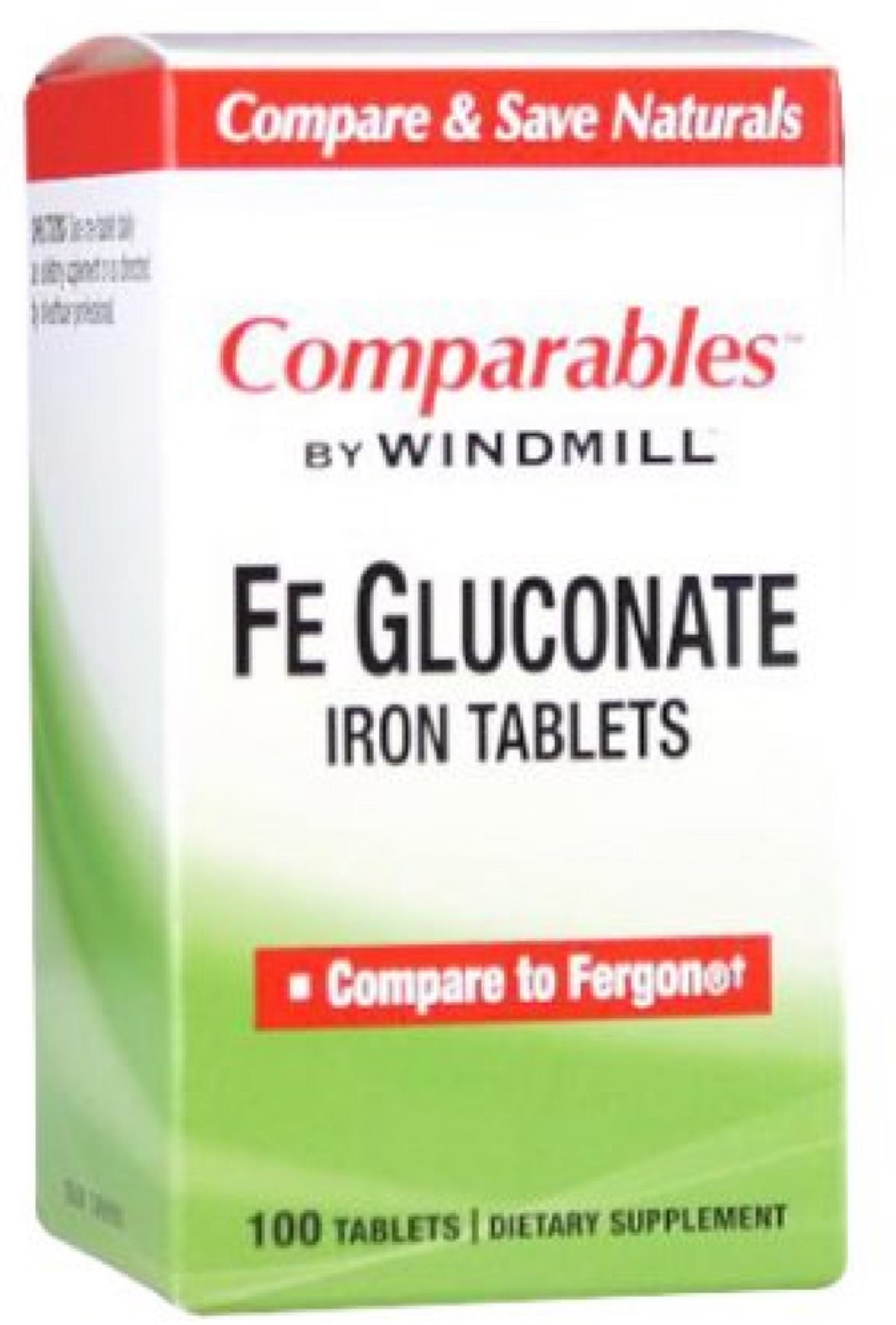 Windmill Fe Gluconate Tablets 100 Tablets (Pack of 3) - Walmart.com