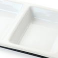 Elama 3 Section Divided Porcelain Rectangle Serving Tray in White with ...