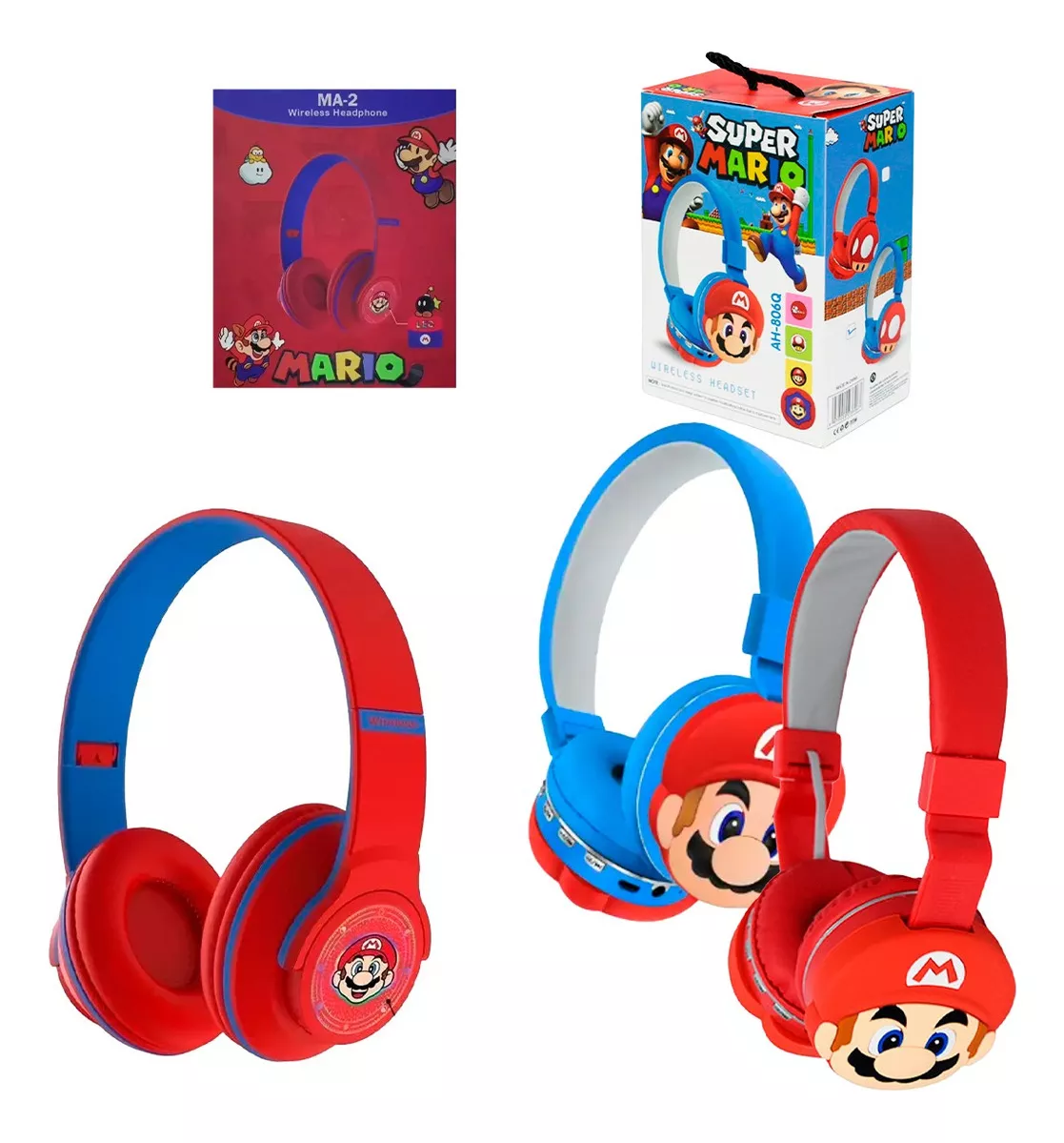 Super Mario Bros Audifonos Bluetooth Inalambricos Gamer Color Mario ...