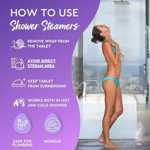 Cleverfy Shower Steamers Aromatherapy Variety Pack of 6 Shower Bombs with Essential Oils. Personal Care and Relaxation Birthday Gifts for Women and