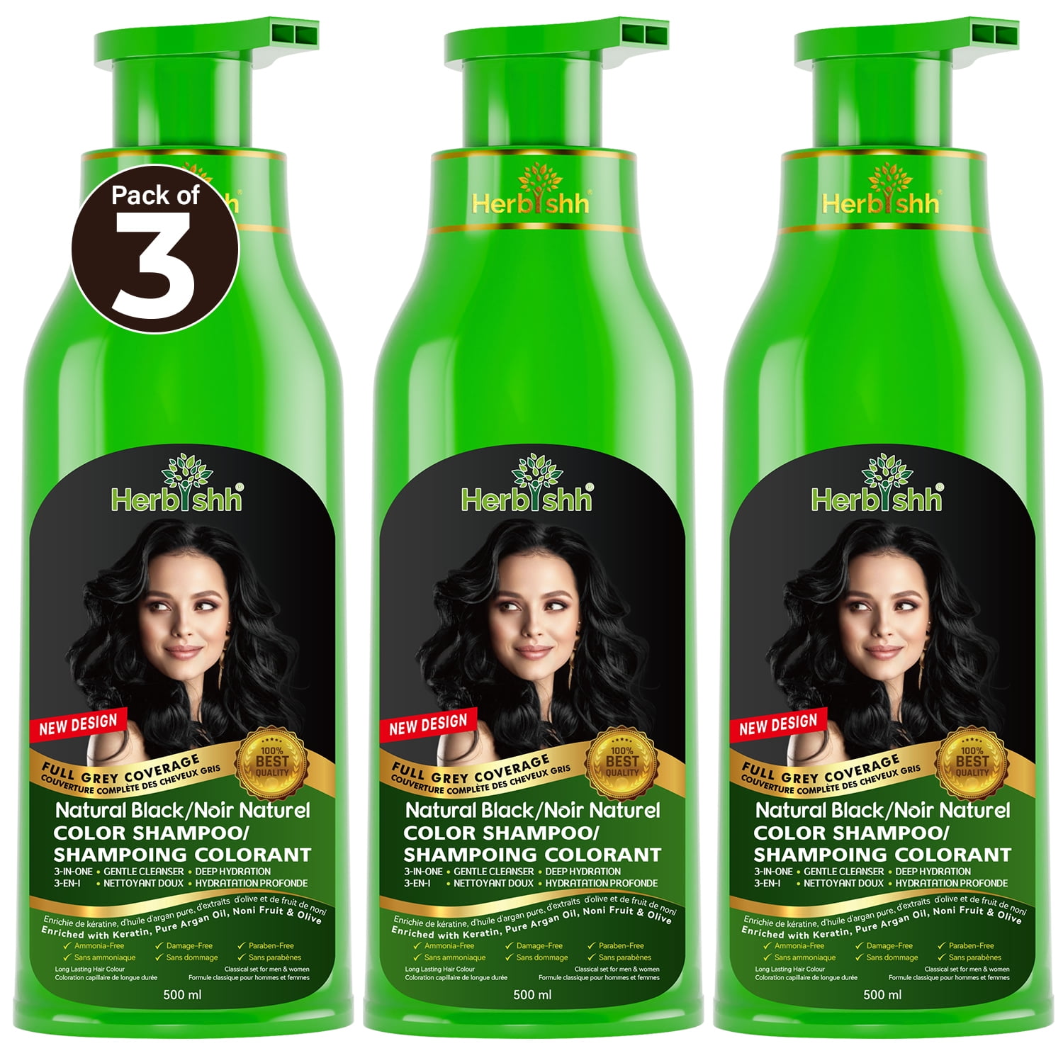 Click here for (3 Pack) Herbishh Black Color Shampoo For Gray Hai... prices