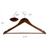 House Day Wooden Clothes Hangers 20 Pack Walnut with Pants Bars and ...